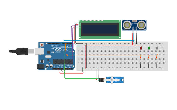 Circuit design examen arduino II - Tinkercad