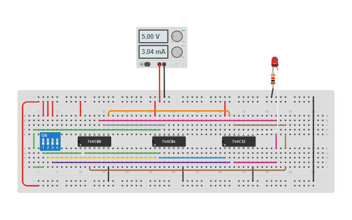 Circuit design USING BASIC GATES | Tinkercad