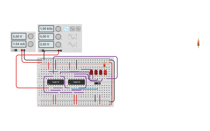 Circuit Design Contador Binario De 4 Bits Con Flip Flops Jk Tinkercad