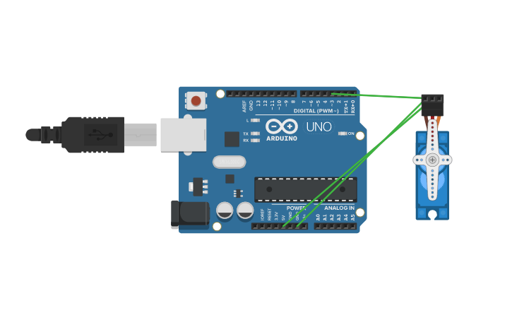 Circuit design servo motor - Tinkercad