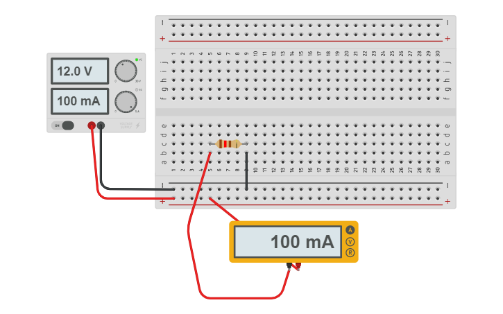 Circuit design circuito basico | Tinkercad