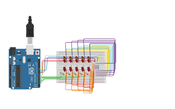 Circuit Design Lab 2 5x5 Dot Matrix Tinkercad