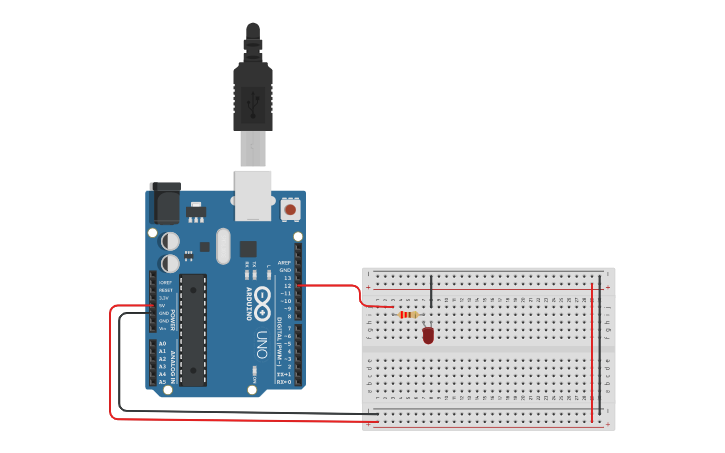 Circuit design Practica Arduino 1 - Tinkercad