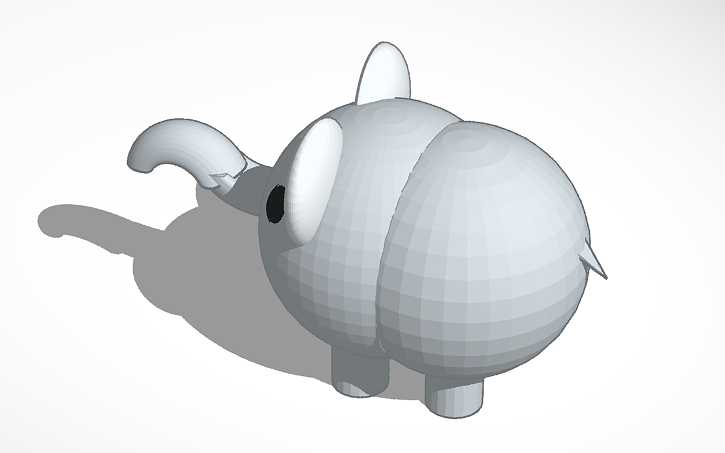 3D design elephant - Tinkercad