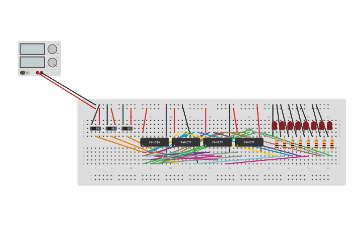 Circuit design 3-8 Decoder - Tinkercad