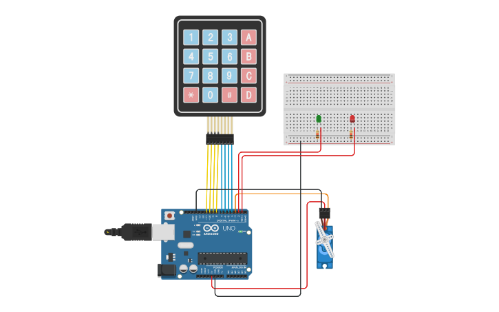 Circuit design sistema de seguridad - Tinkercad