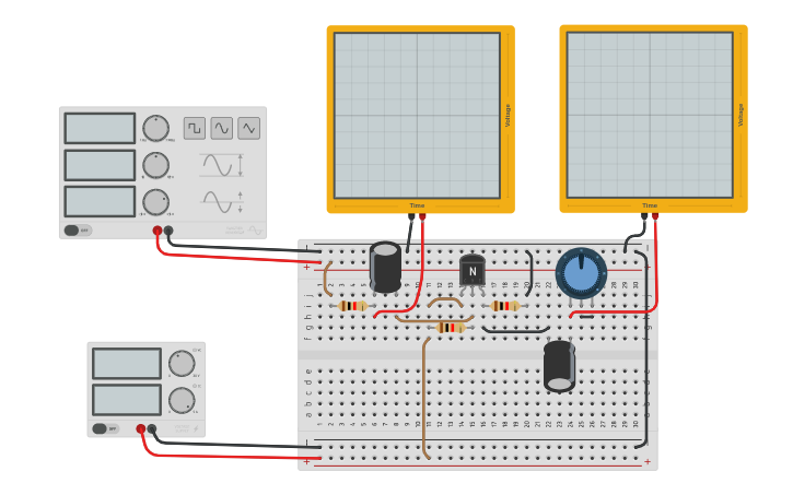 Circuit design emitter follower BJT - Tinkercad