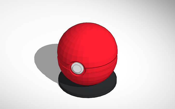 3D design 3D Pokeball Model w/ Base | Tinkercad