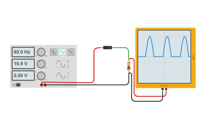 Circuit design 半波整流電路 - Tinkercad