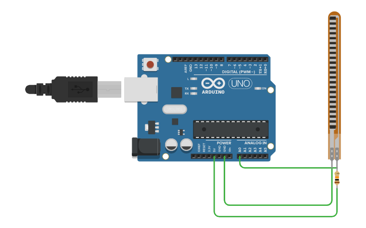 Circuit design Flex Sensor - Tinkercad