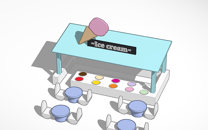 3D design Modern ice cream shop - Tinkercad