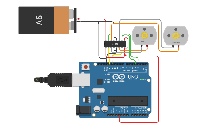 Circuit Design Arduino Motores Tinkercad
