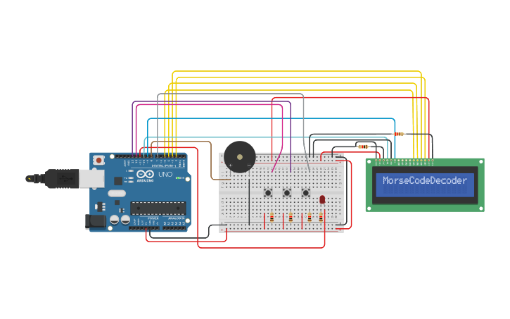 Circuit design Final Project Morse code decoder - Tinkercad