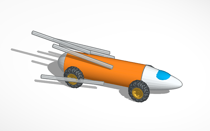 3D design rocket car - Tinkercad