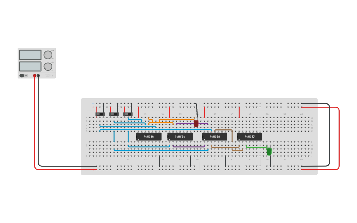 Circuit design Binary Full Subtractor(LAB 2) - Tinkercad