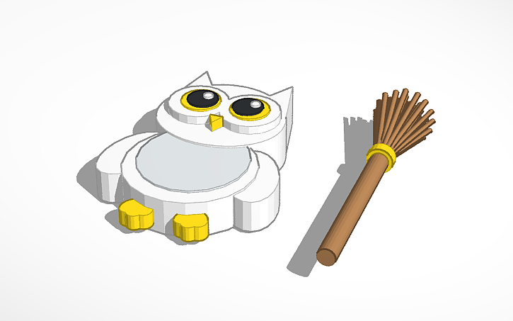 3D design Harry Potter Owl & Broom - Tinkercad