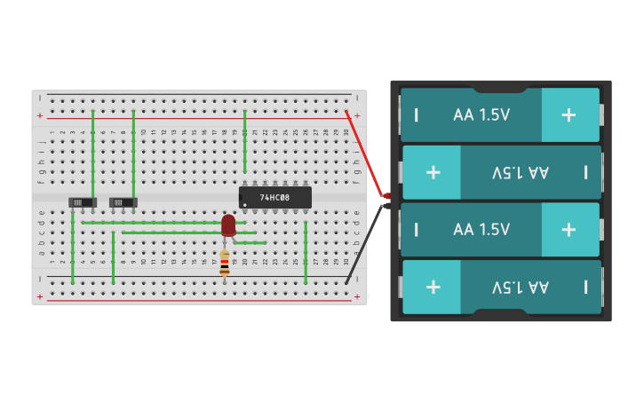 Circuit design AND gate | Tinkercad