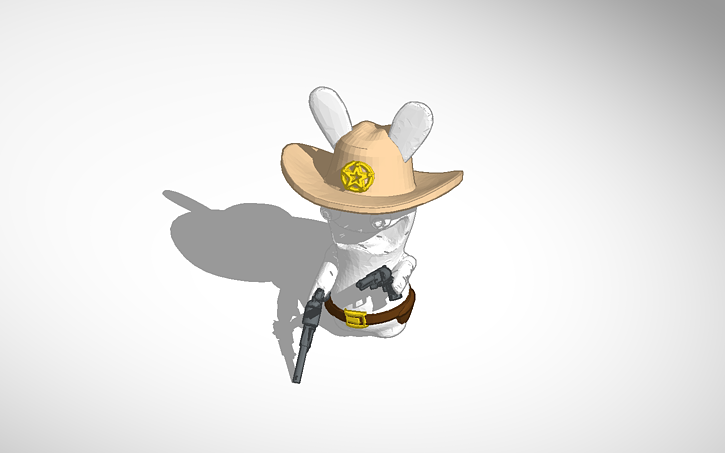 3D design Raving Rabbids cowboy printable - Tinkercad