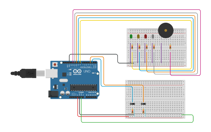 Circuit design Arduíno sinal | Tinkercad