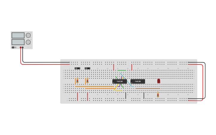 Circuit design XNOR Gate using NAND Gate - Tinkercad