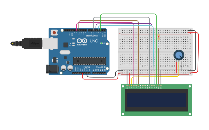 Circuit design Montagem do LCD 2.0 | Tinkercad