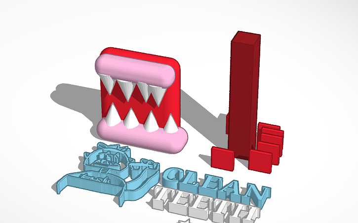 3D design sharp teeth - Tinkercad