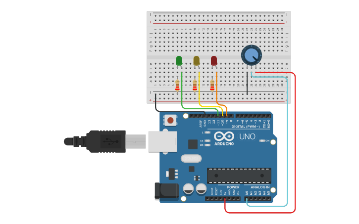 Circuit Design Volume Meter Tinkercad