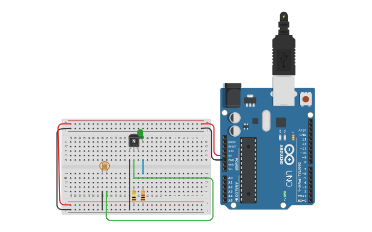 Circuit design basic_ NPN_LED | Tinkercad