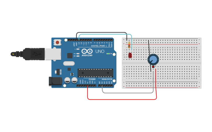 Circuit design UEM235139 potentiometer - Tinkercad
