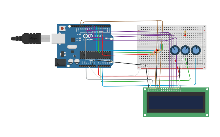 Circuit design RGB Maker - Tinkercad