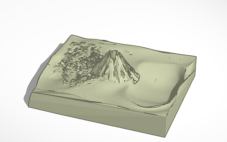 3D design volcano - Tinkercad