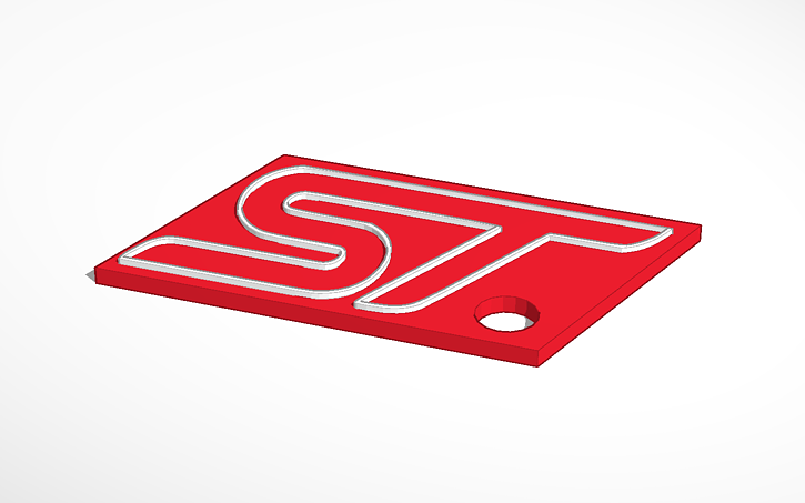 3D design Ford ST Logo Keyring - Tinkercad