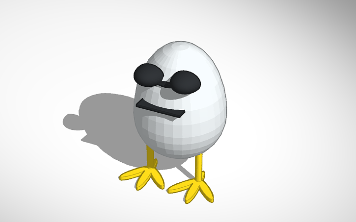 3D design egg with sun glasses | Tinkercad