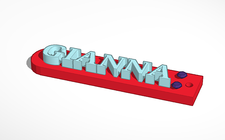 3D design Gianna_Collard_Keychain - Tinkercad