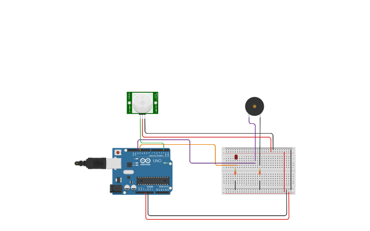 Circuit design Motion Detector (Group 2B) | Tinkercad