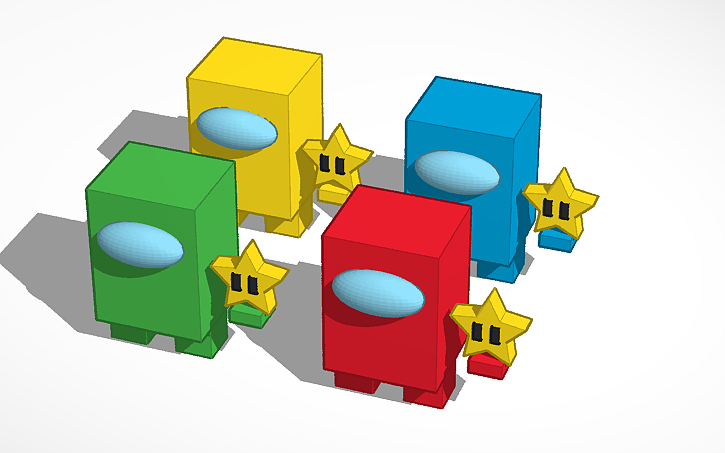3D design 4 Imposters With 4 Super Stars | Tinkercad