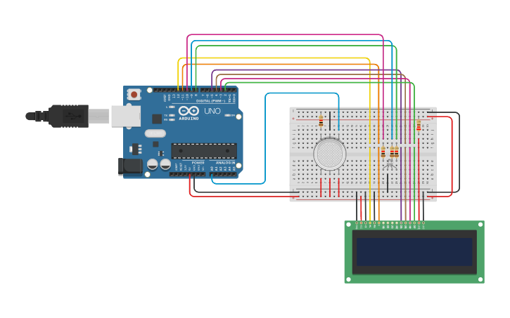 Circuit Design Sensor De Gas Tinkercad