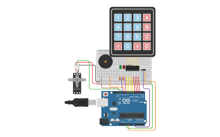 Circuit Design Door Locking System Tinkercad