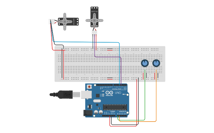 Circuit design Practica joystick | Tinkercad