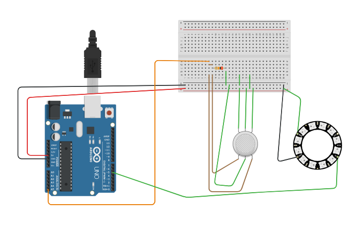 Circuit design Gas Sensor | Tinkercad