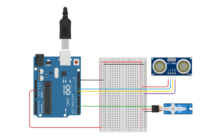 Circuit design Boom Gate - Tinkercad