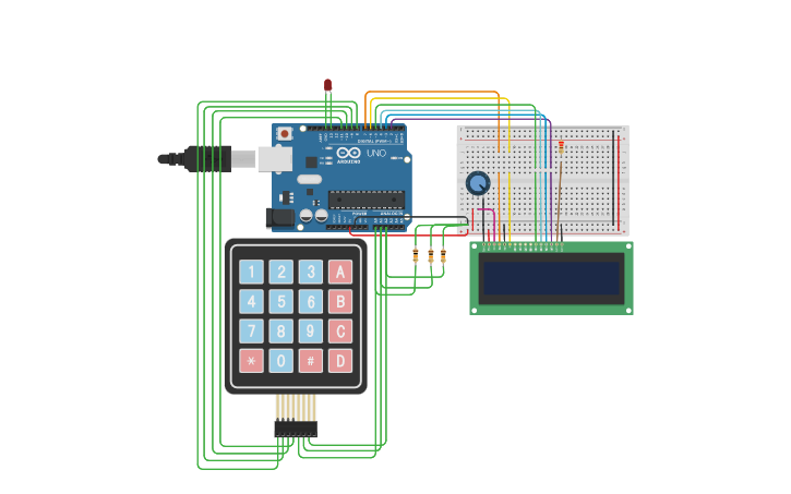 Circuit design Electronic lock - Tinkercad