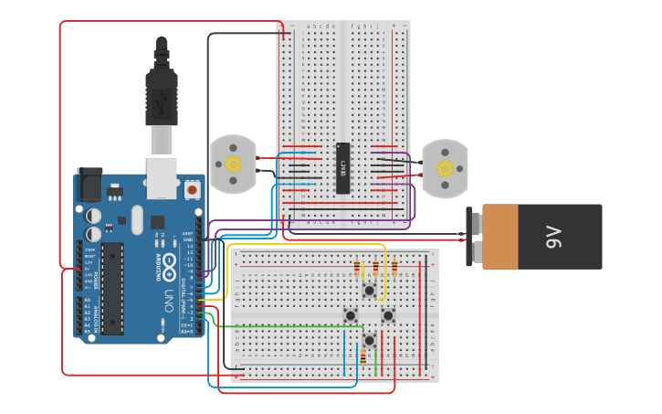 Circuit design Chassis motor simulation - Tinkercad
