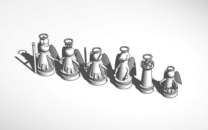 3D design Angels vs. Devils #chess set (Angels) - Tinkercad