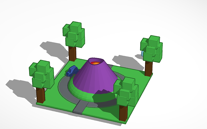 3D design volcano | Tinkercad