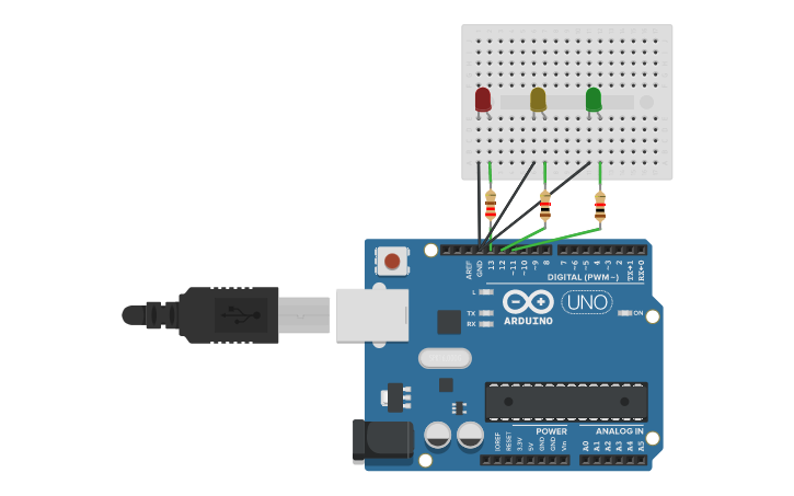 Circuit design Stop Light | Tinkercad