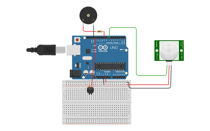 Circuit Design Movement Alarm Tinkercad