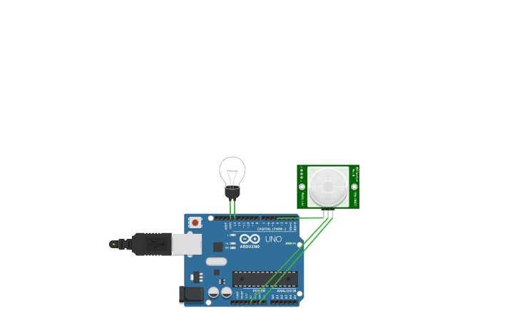 Circuit design PIR Sensor | Tinkercad