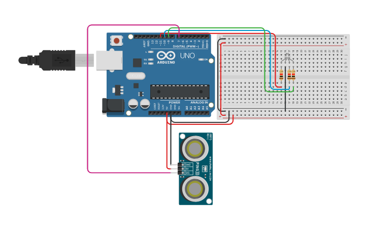 Circuit Design Rgb And Ultrasonic Sensor With Arduino Tinkercad