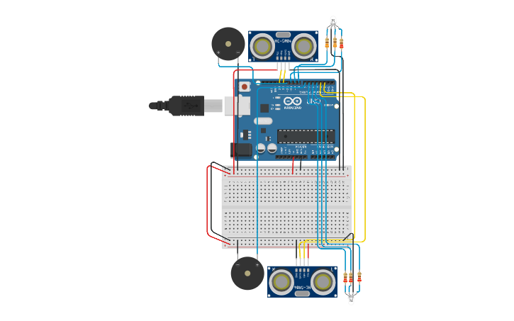Circuit design Smart Car Parking System - Tinkercad